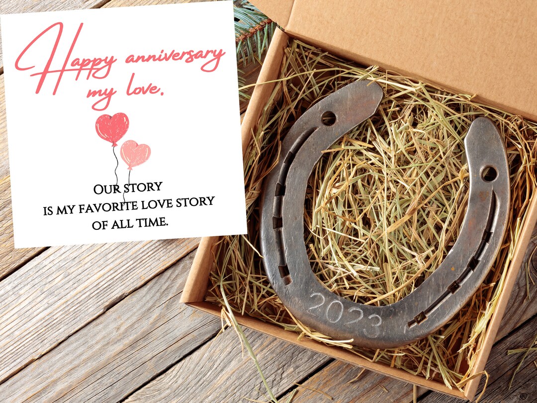 Engraved Iron Horseshoe | Personalized Anniversary Gift, Lucky Talisman ...