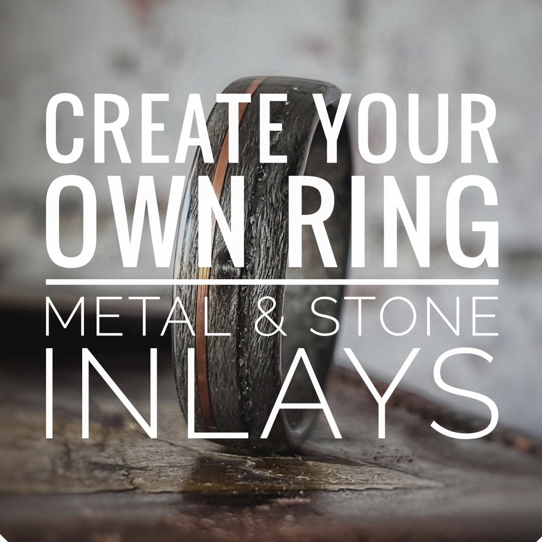 Create Your Own Wooden Ring - Choose Wood, Metal and Stone Inlay - Etsy UK