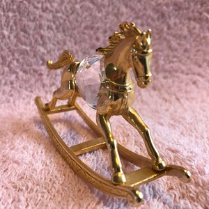 Miniature Rocking Horse Gold & Crystal - Etsy