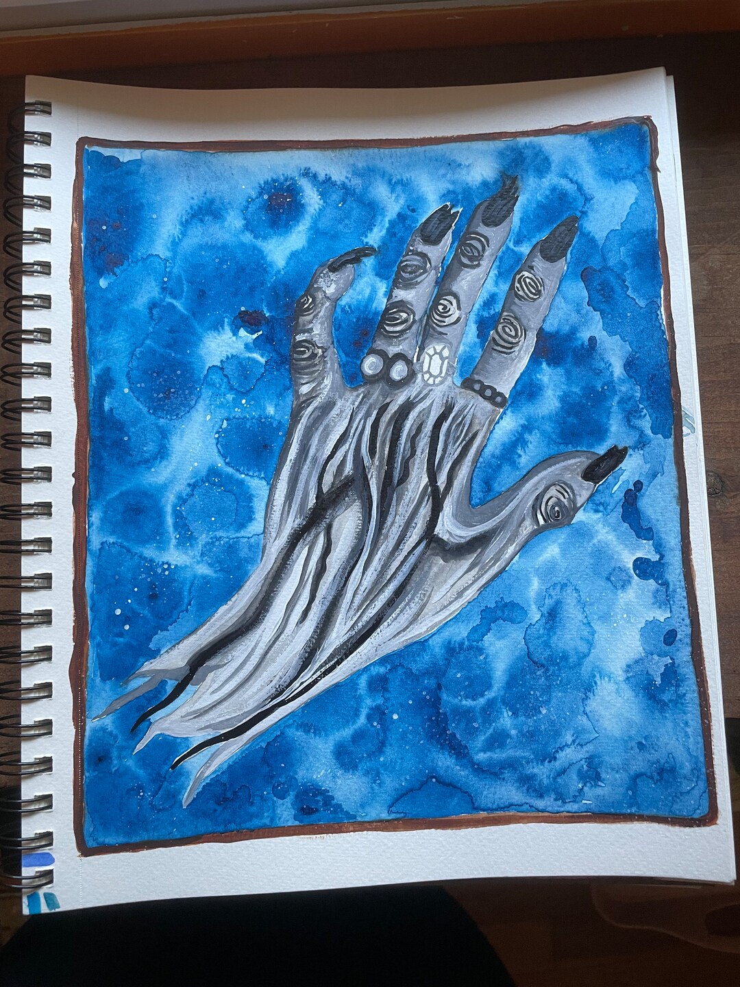 Hand Study Watercolor Painting Decapitated Floating Gypsy Witch Fingers ...