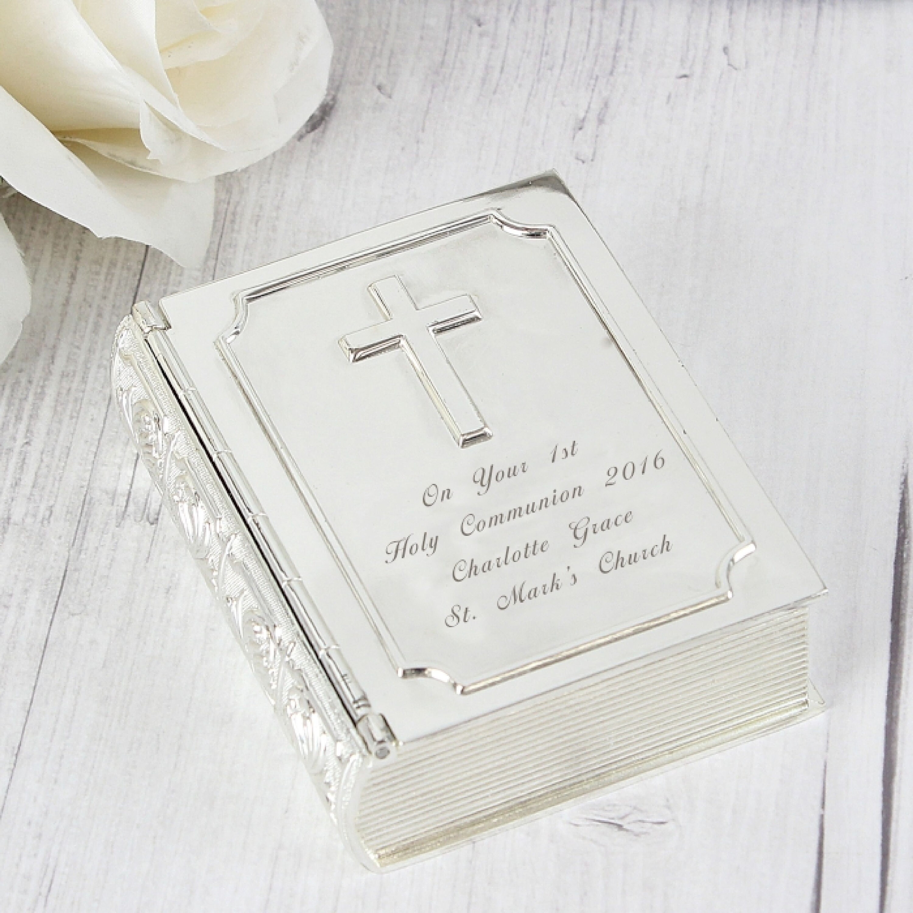 Personalised Christening Bible Trinket Gift - Etsy