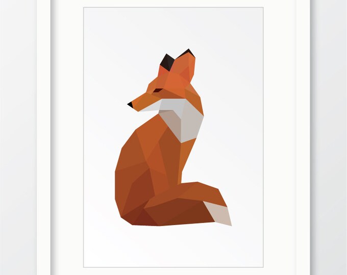 Geometric Fox Print Geometric Fox Fox Geometric Fox Print - Etsy