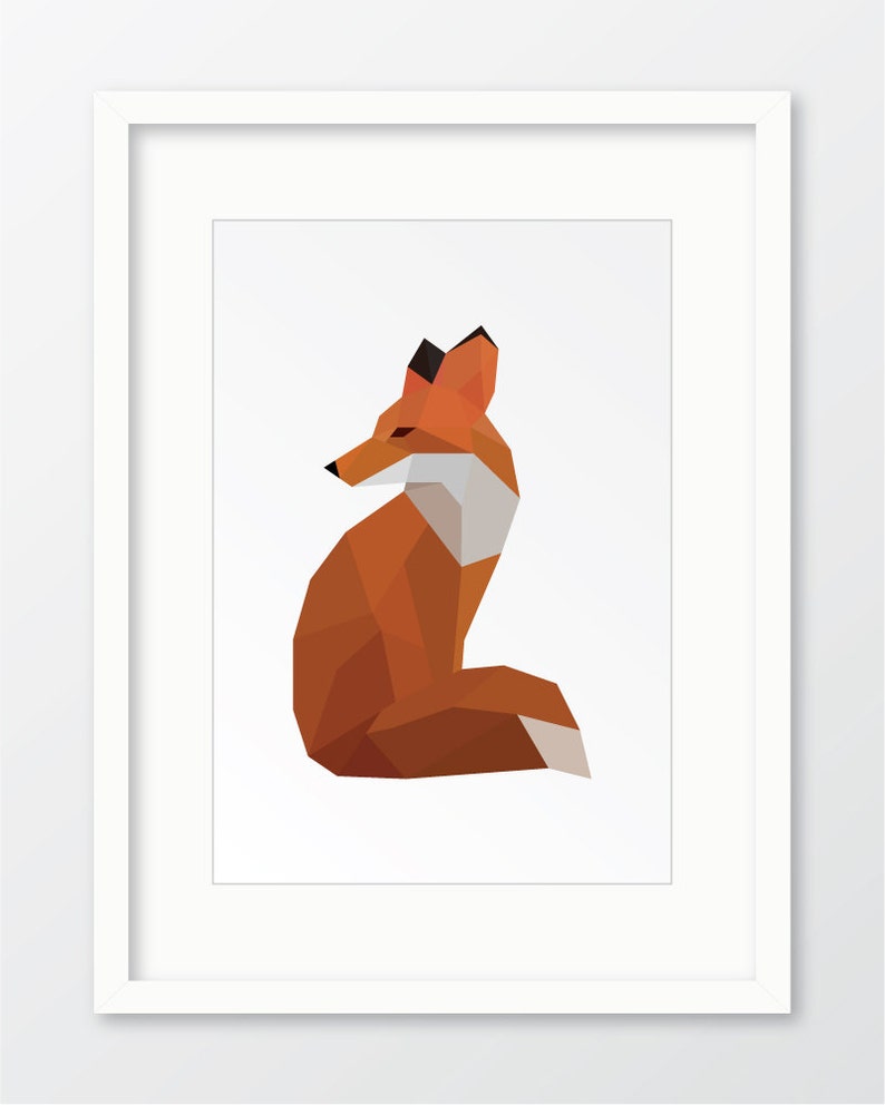 Geometric Fox Print Geometric Fox Fox Geometric Fox Print | Etsy