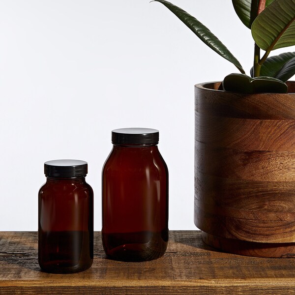 Amber Glass Jar - Etsy