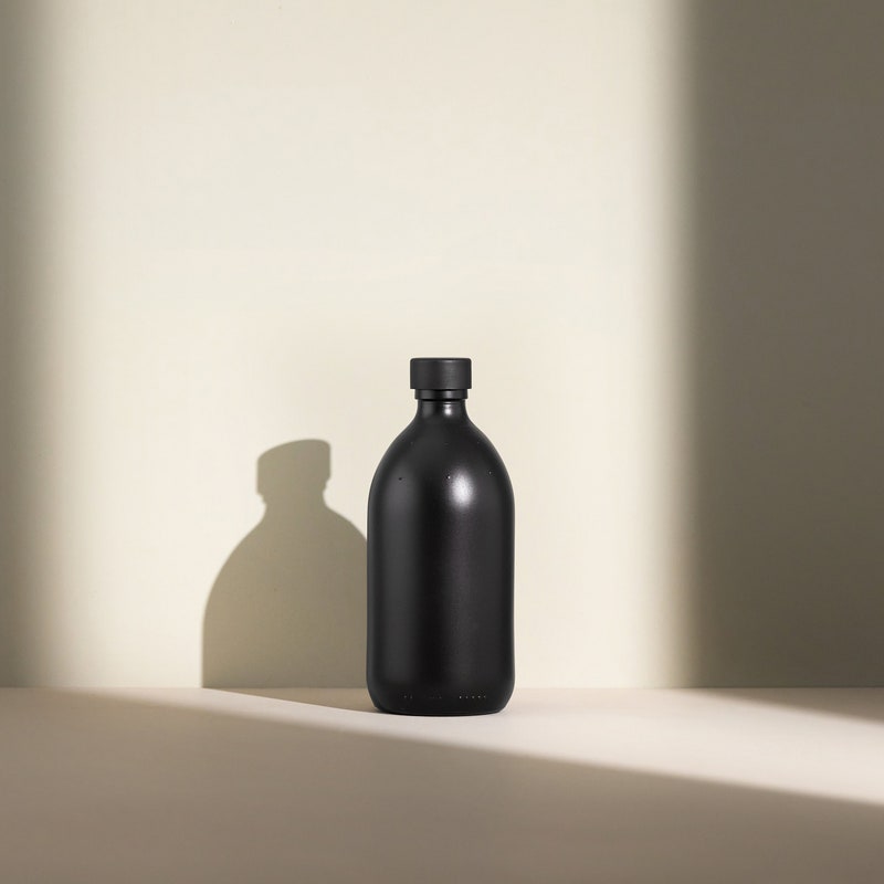 Matte Black Glass Bottles - Etsy