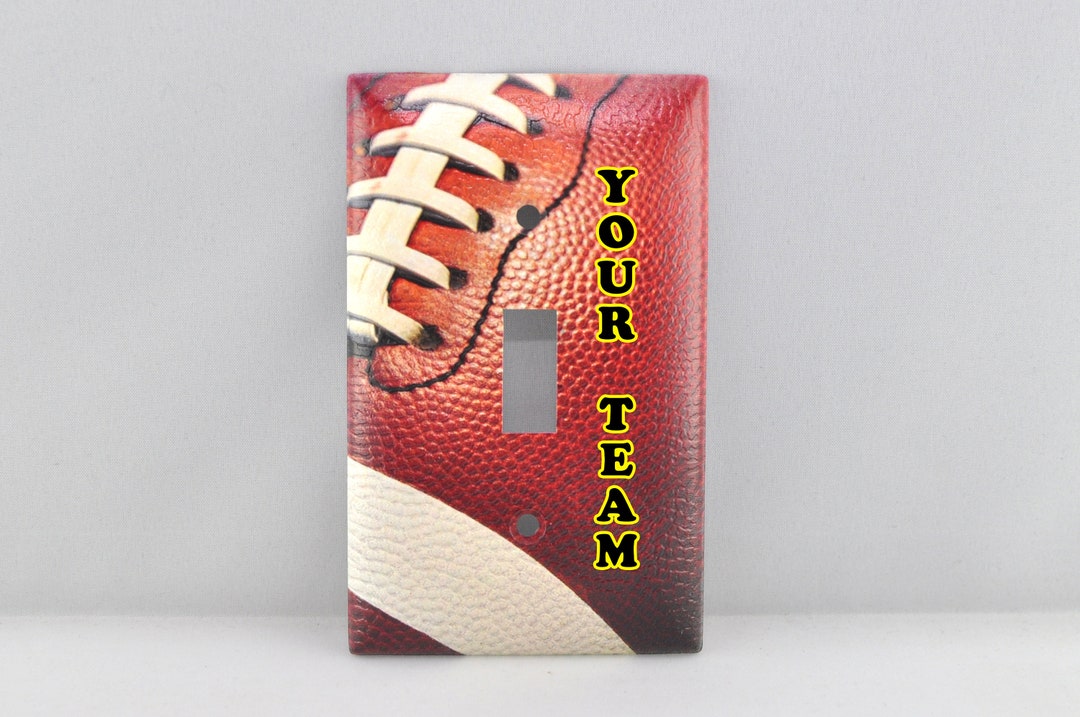 Textured Football Light Switch Wall Plate Cover Customized Your ...