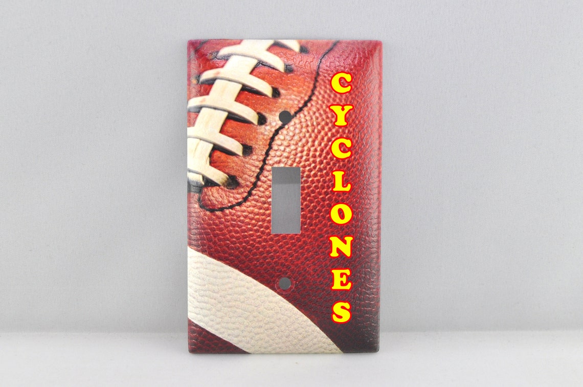 Textured Football Light Switch Wall Plate Cover Customized Your ...