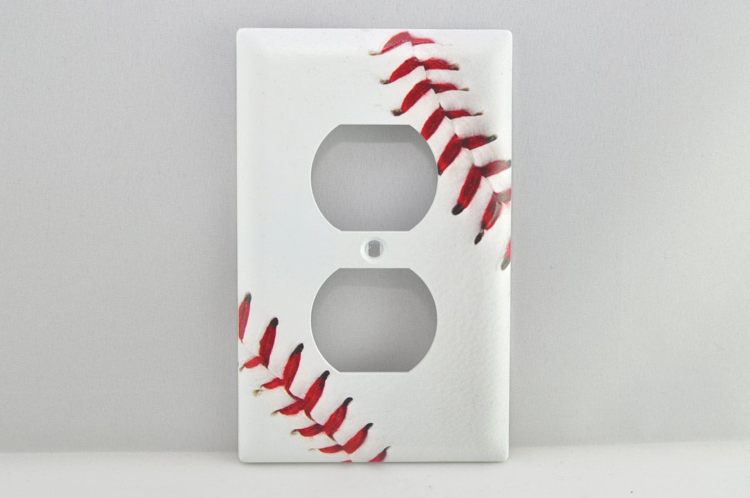 Baseball Outlet Wall Plate Cover Home Decor Boys Girls Room Man Cave ...