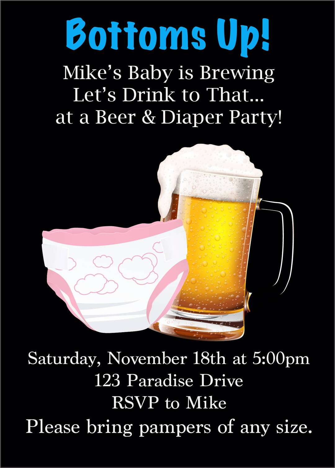Diaper Party Invitation - Etsy