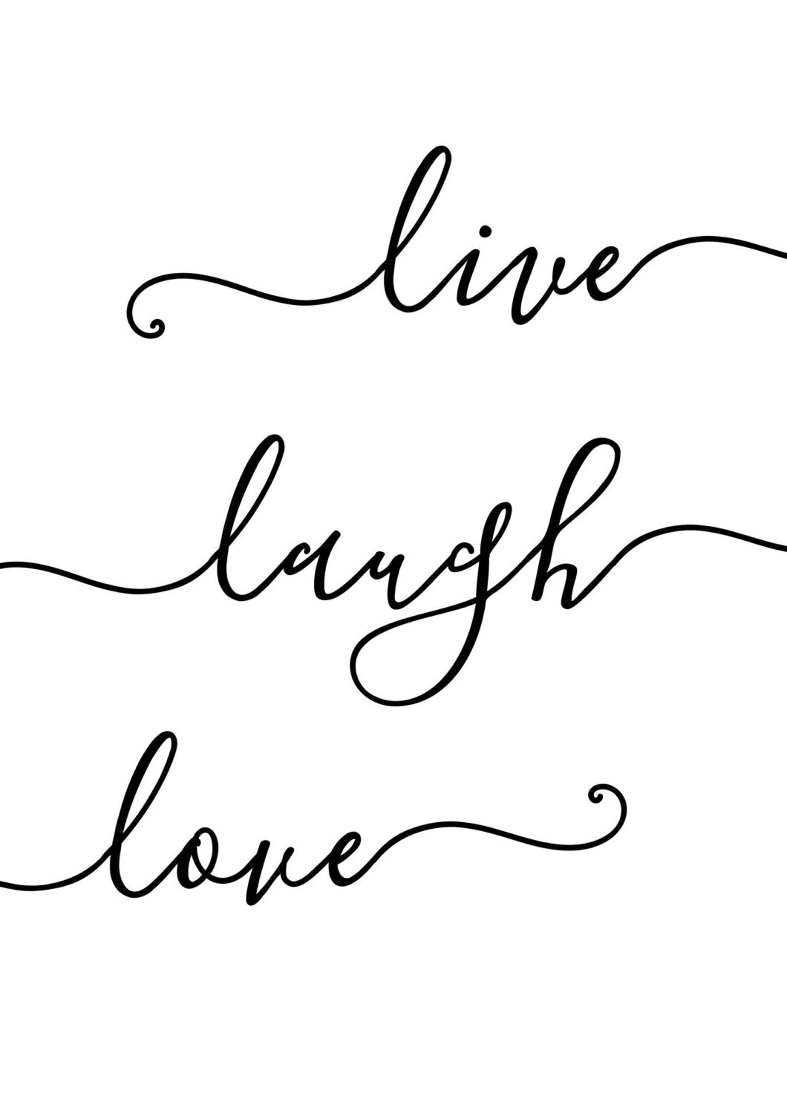 Live Laugh Love Classic Word Art A3 Printable File - Etsy
