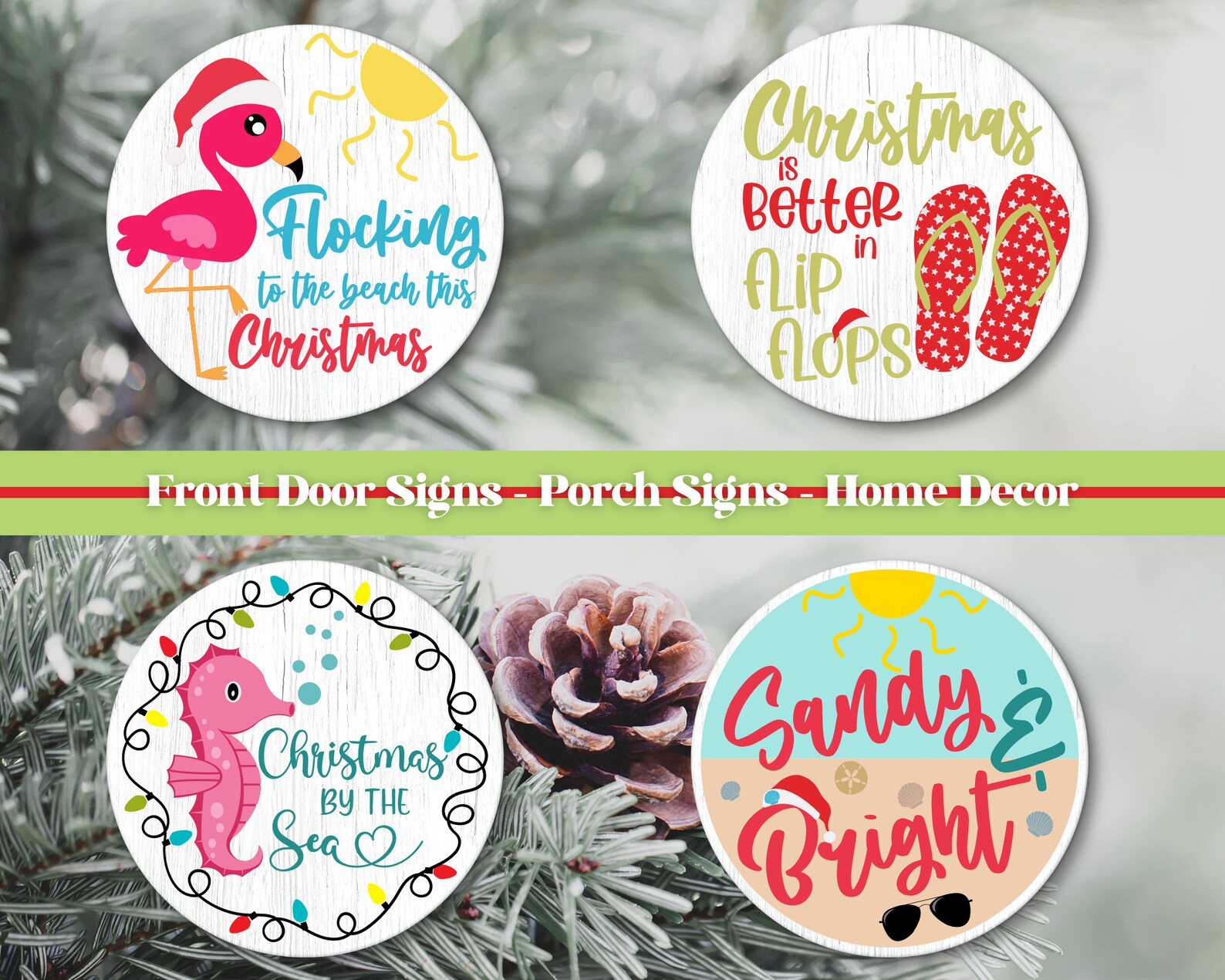 Beach Christmas Svg Bundle Beach Christmas Sign Svg Beach - Etsy