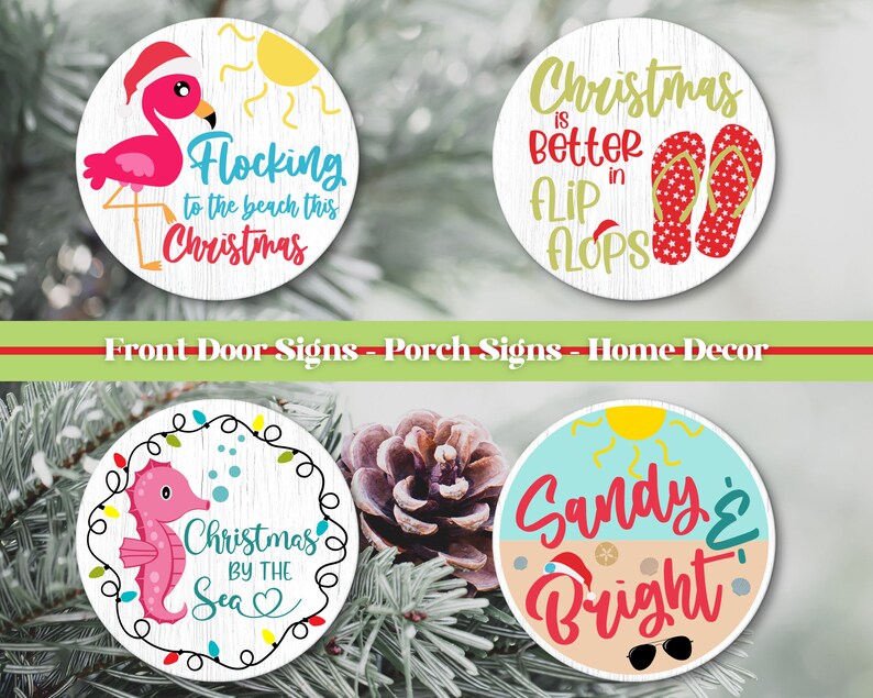 Beach Christmas Svg Bundle Beach Christmas Sign Svg Beach - Etsy