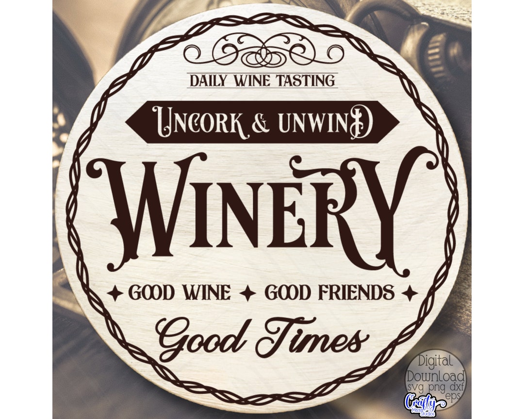 Round Winery Svg, Farmhouse Svg, Wine Round Svg, Farmhouse Round Sign ...