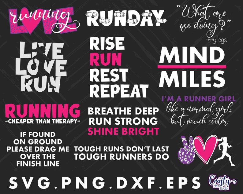Motivational Running Svg Bundle Girl Runner Svg Files Run - Etsy