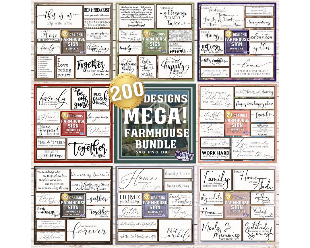 SVG, PNG, Mega Farmhouse Sign Svg Bundle, Farmhouse Png Files ...