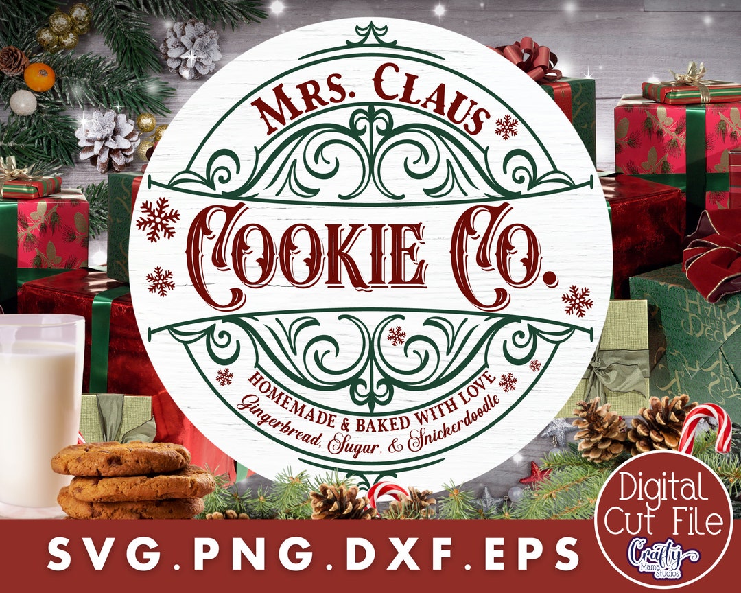 Mrs. Claus Cookie Svg Christmas Svg Files Christmas Sign Svg - Etsy