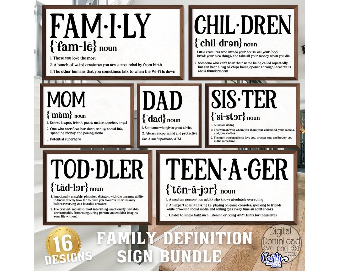 Family Definition Svg, Family Svg Bundle, Funny Family Quotes Svg ...