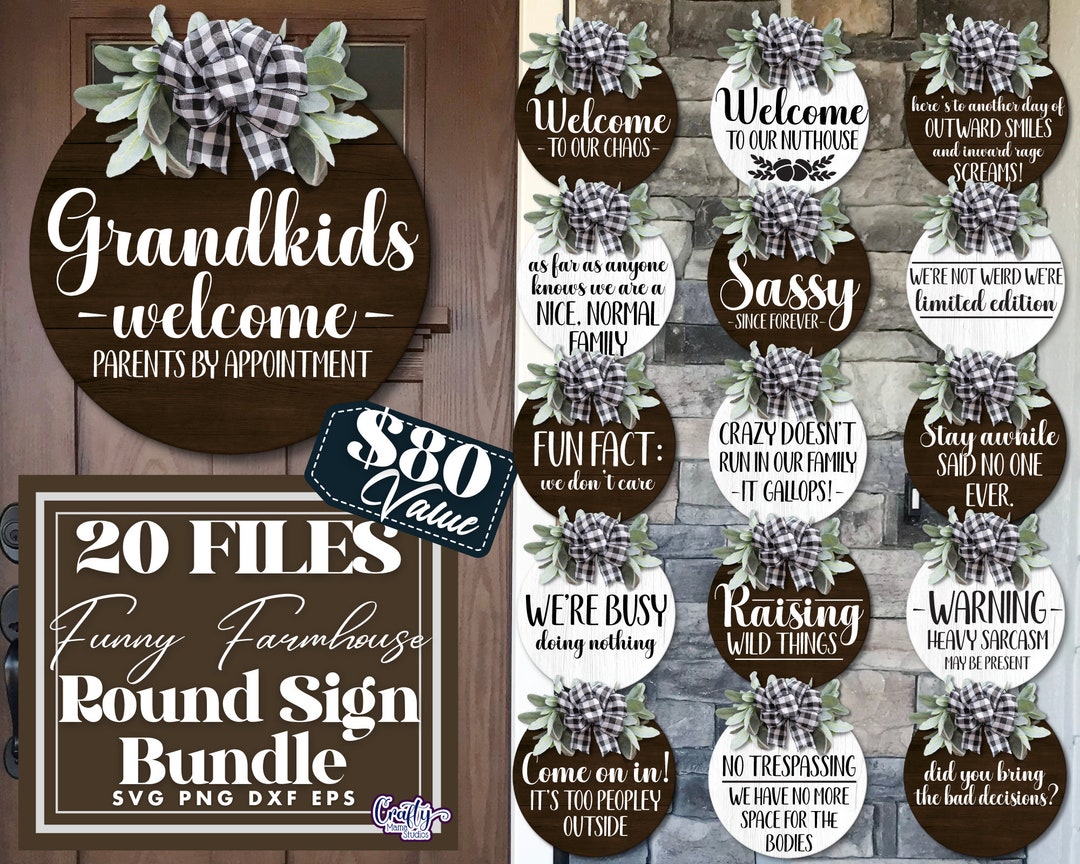 Funny Svg Bundle Funny Welcome Svg Funny Door Hanger Svg - Etsy