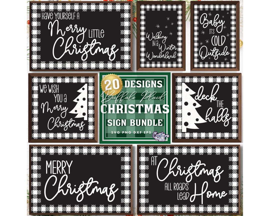 Plaid Christmas SVG, PNG, Farmhouse Christmas Sign Svg, Buffalo Plaid ...