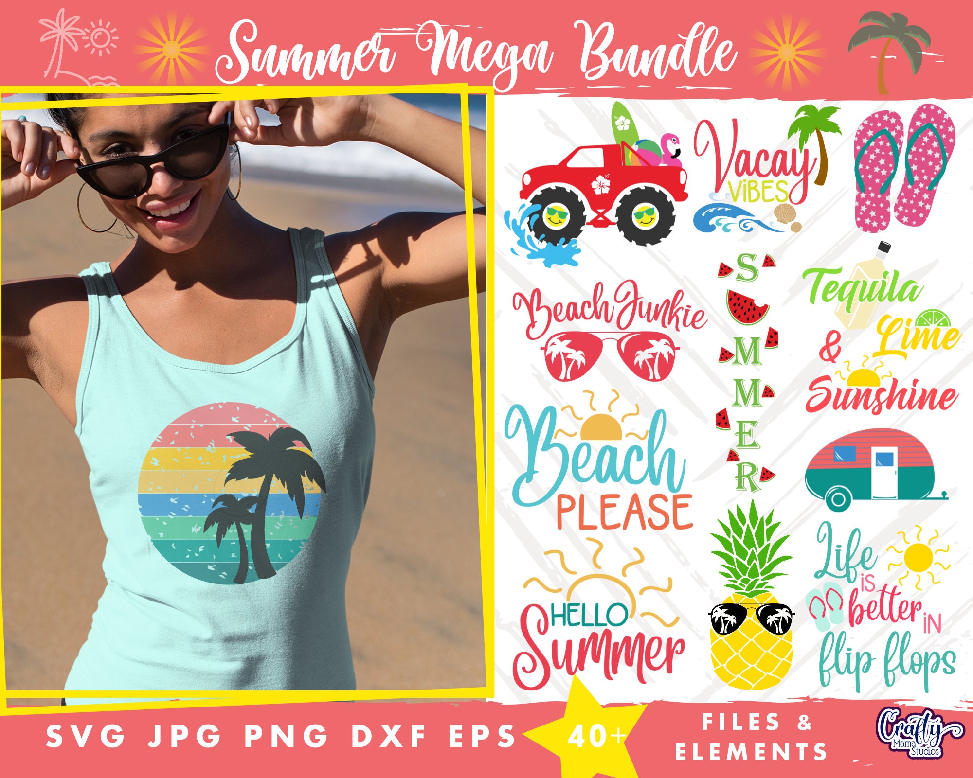 Strand Svg Bundle Sommer Svg Bundle Palmen Svg Ananas Svg | Etsy