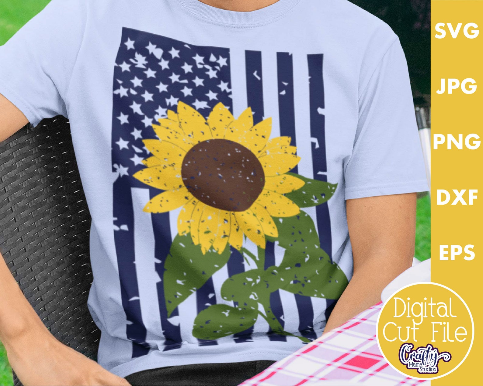Grunge Sunflower Svg Sunflower Flag Svg American Flag Svg - Etsy