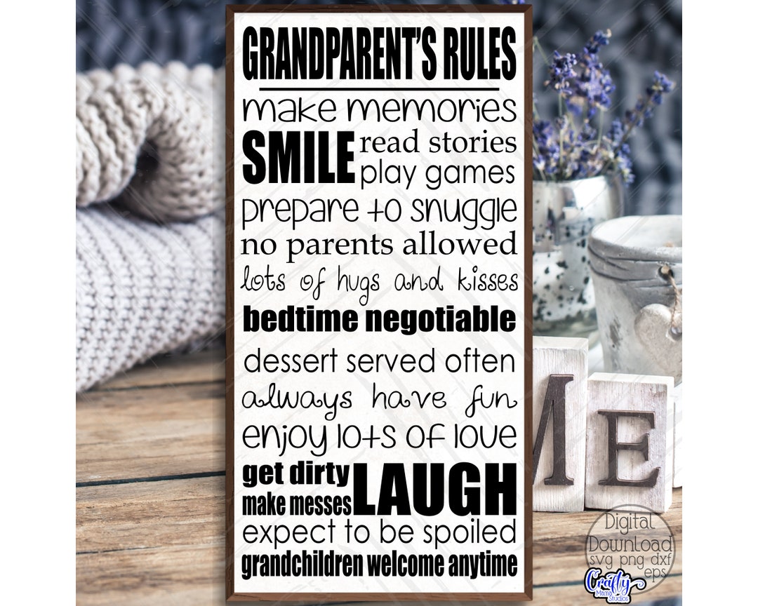 Grandparent's Rules Svg, Grandparents House Rules, Farmhouse Svg ...