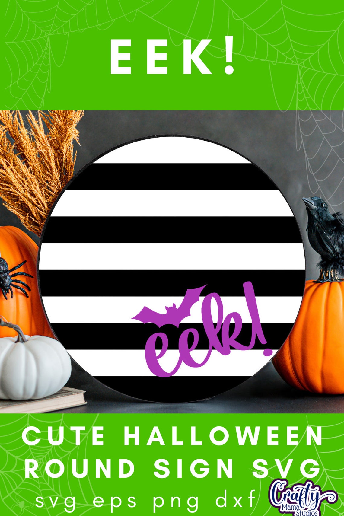 Halloween Bat Svg Eek Svg Halloween Svg Halloween Round - Etsy
