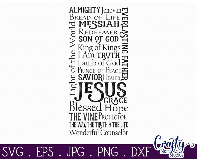 Names of Jesus Svg Inspirational Svg Christian Svg - Etsy Canada