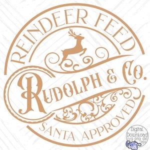 Reindeer Svg, Christmas Svg Files, Christmas Sign Svg Files, Round ...