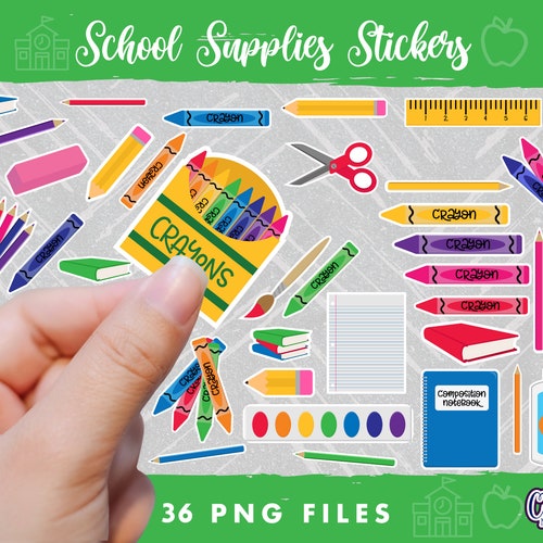Kids School Supplies Digital Stickers School Supplies - Etsy