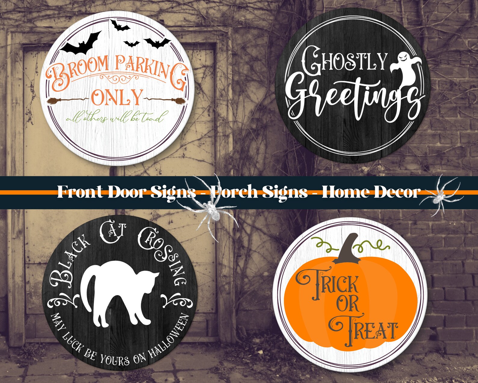 Round Halloween Svg Bundle Halloween Round Sign Svg Round - Etsy