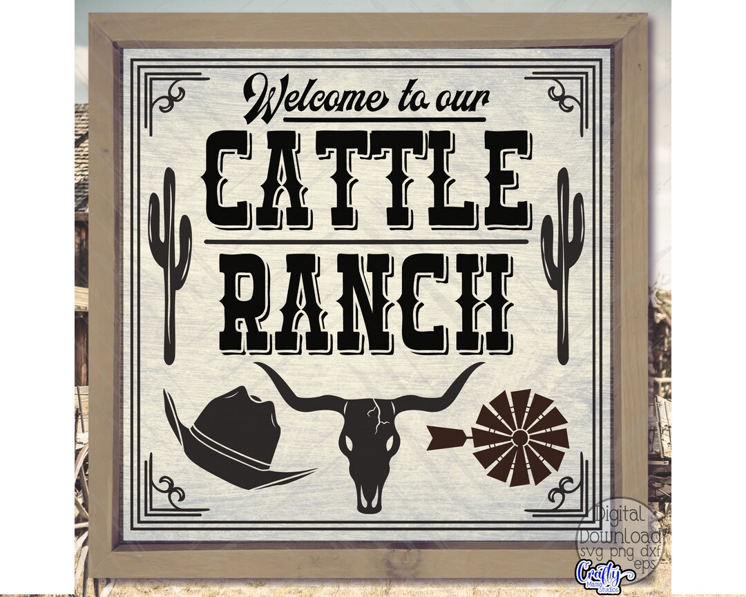 Vintage Cattle Ranch Sign Svg Vintage Cattle Ranch Svg - Etsy