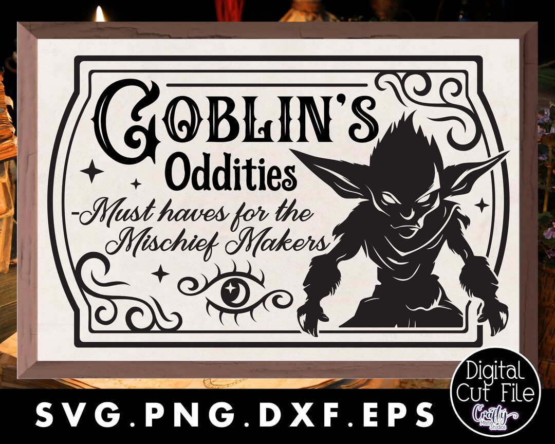 Goblin Svg File Halloween Svg Files Goblin Sign Svg File - Etsy UK