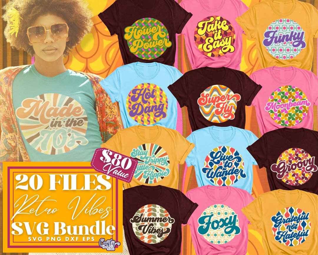 Retro Vibes Svg Bundle Retro Svg for Shirts Groovy Svg Files - Etsy