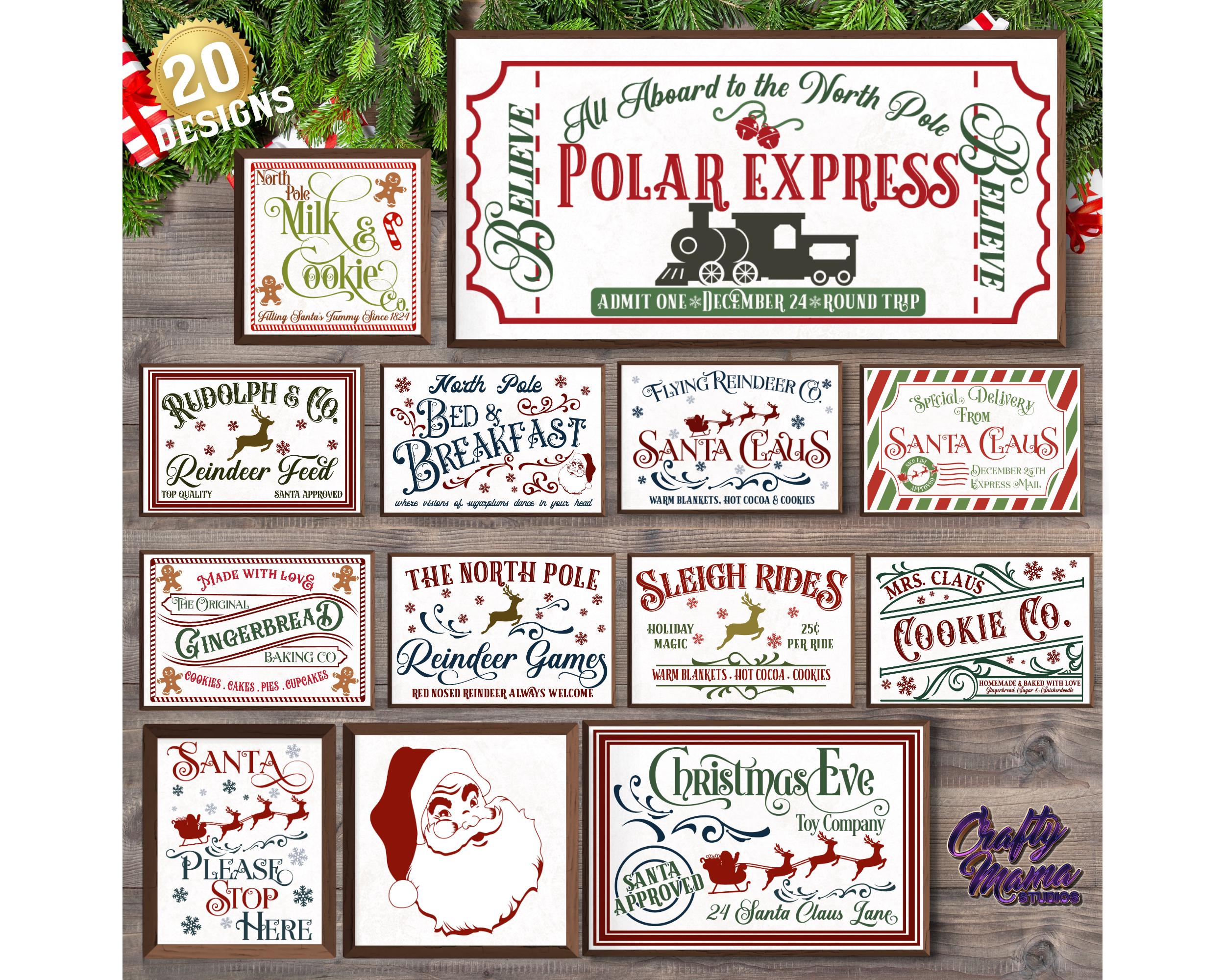 Santa Sign Svg, Farmhouse Christmas Svg Bundle, Santa Svg, Vintage ...