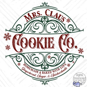 Mrs. Claus Cookie Svg, Christmas Svg Files, Christmas Sign Svg Files ...