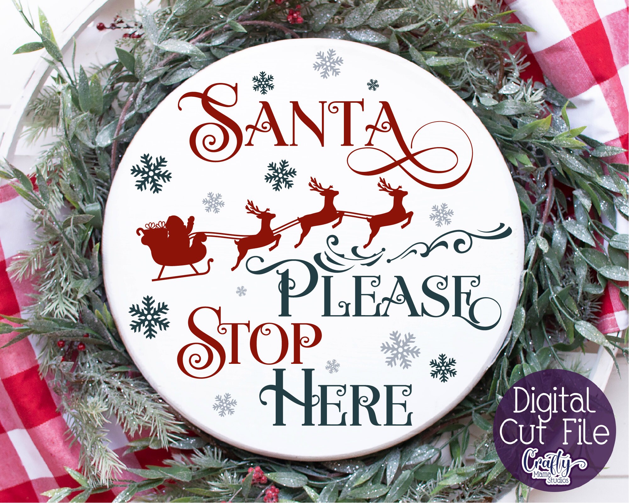 Santa Christmas Svg Bundle, Christmas Sign Svg, Christmas Door Hanger ...