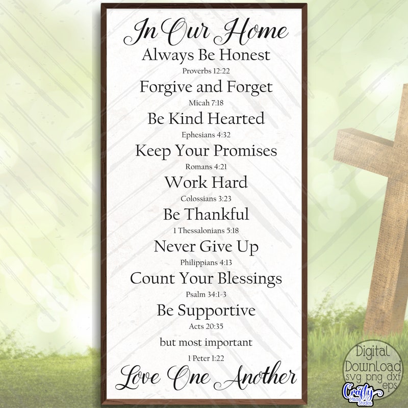 Bible Verse House Rules Sign - Etsy