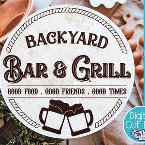 Backyard Bar and Grill Svg Friends Svg Farmhouse Svg Beer - Etsy