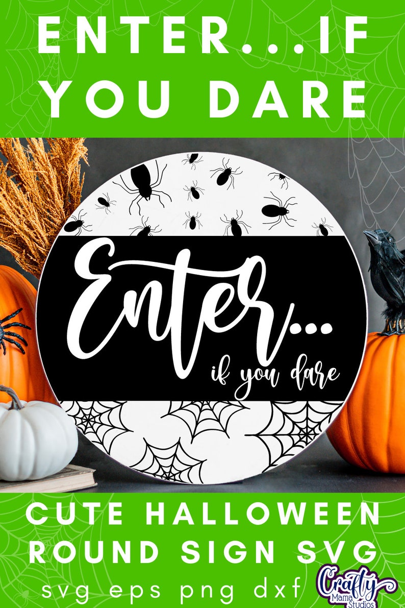 Enter If You Dare Svg Halloween Svg Halloween Round Sign - Etsy