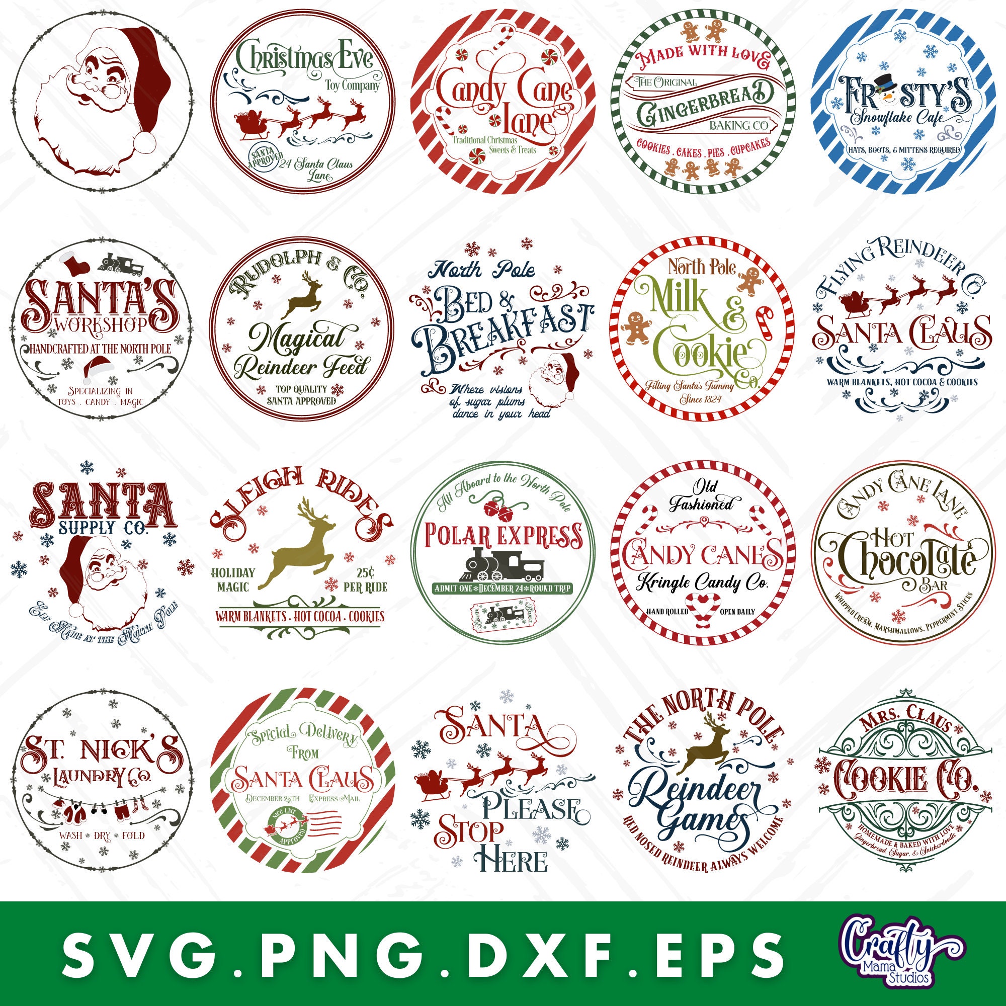 Santa Christmas Svg Bundle, Christmas Sign Svg, Christmas Door Hanger ...