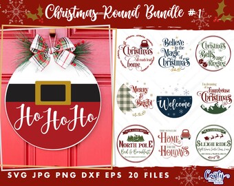 Round Christmas Svg | Etsy