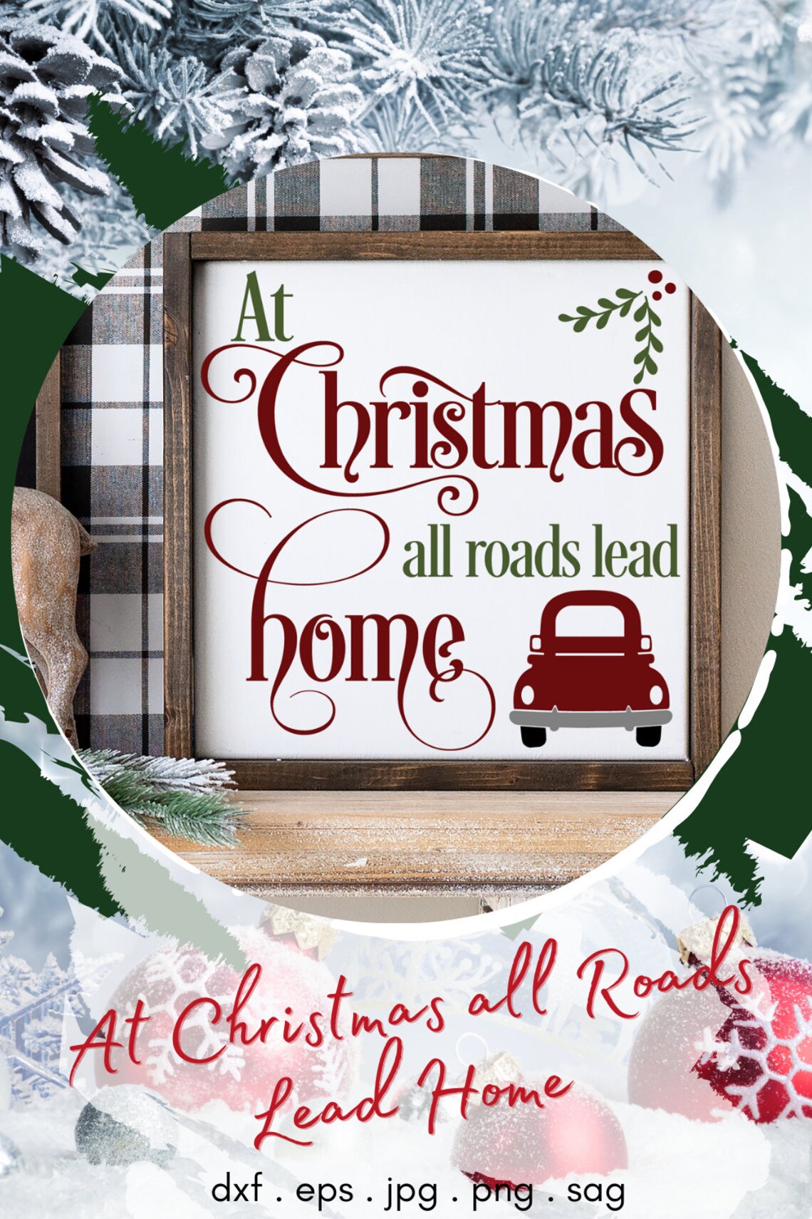 At Christmas All Roads Lead Home Svg Christmas Svg Farmhouse | Etsy