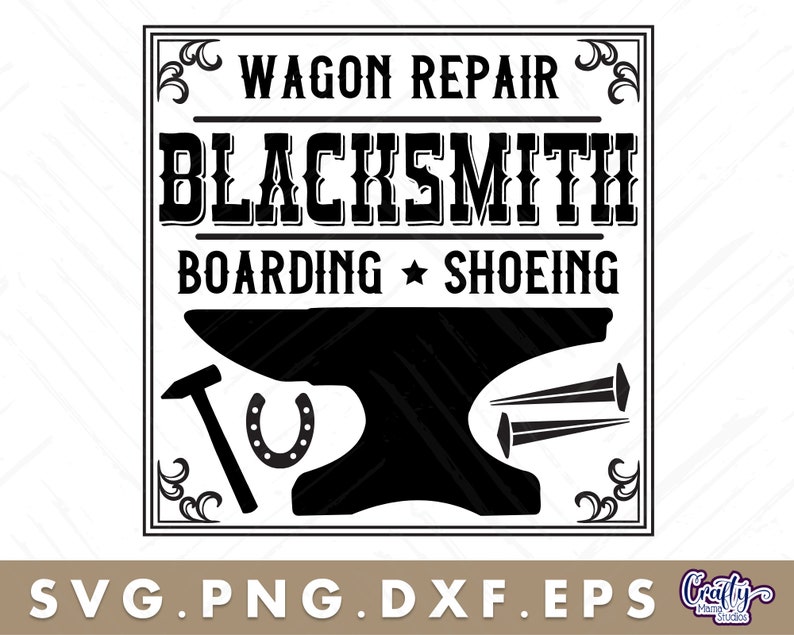 Vintage Blacksmith Sign Svg Vintage Blacksmith Svg Western - Etsy