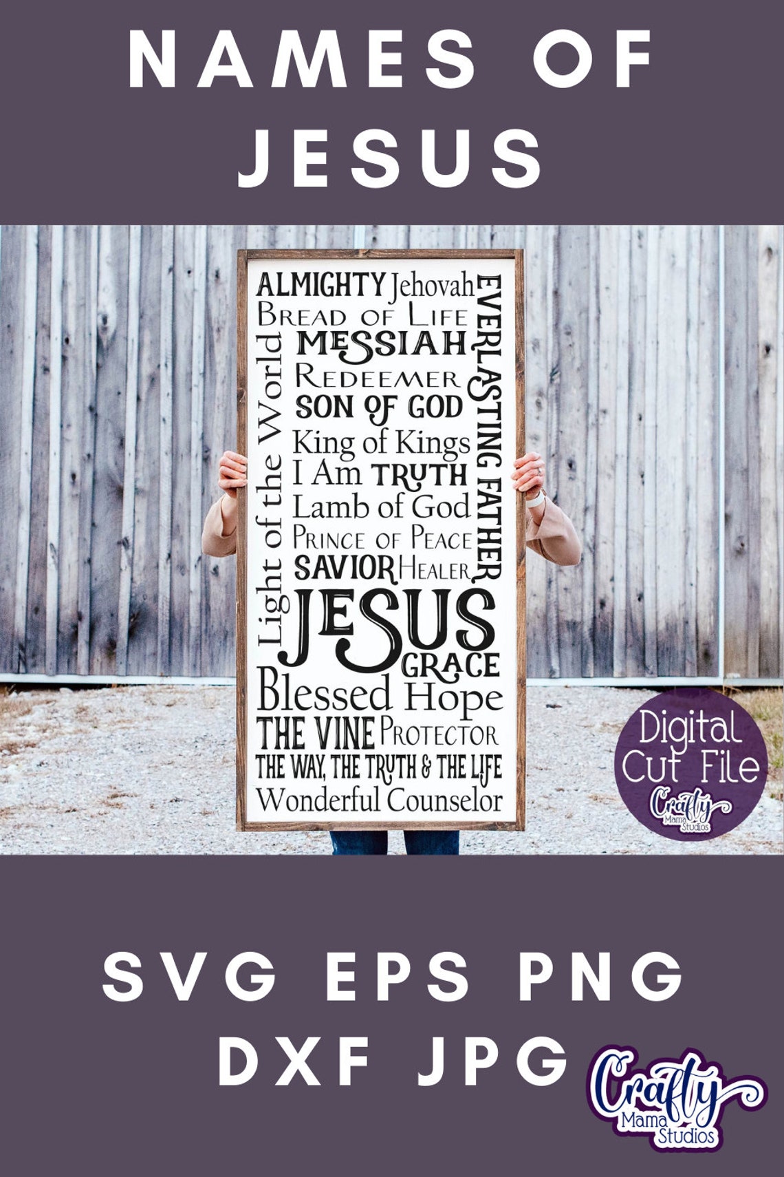 Names of Jesus Svg, Inspirational Svg, Christian Svg, Christian Sign ...