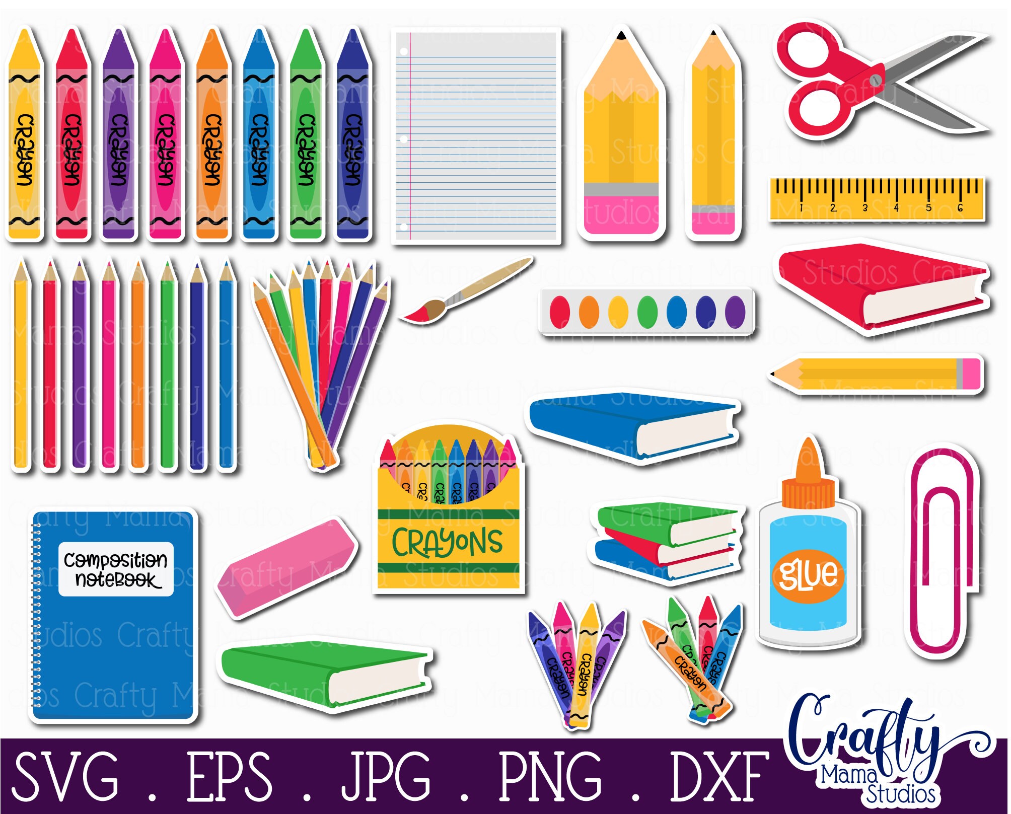 Kids School Supplies Digital Stickers School Supplies - Etsy