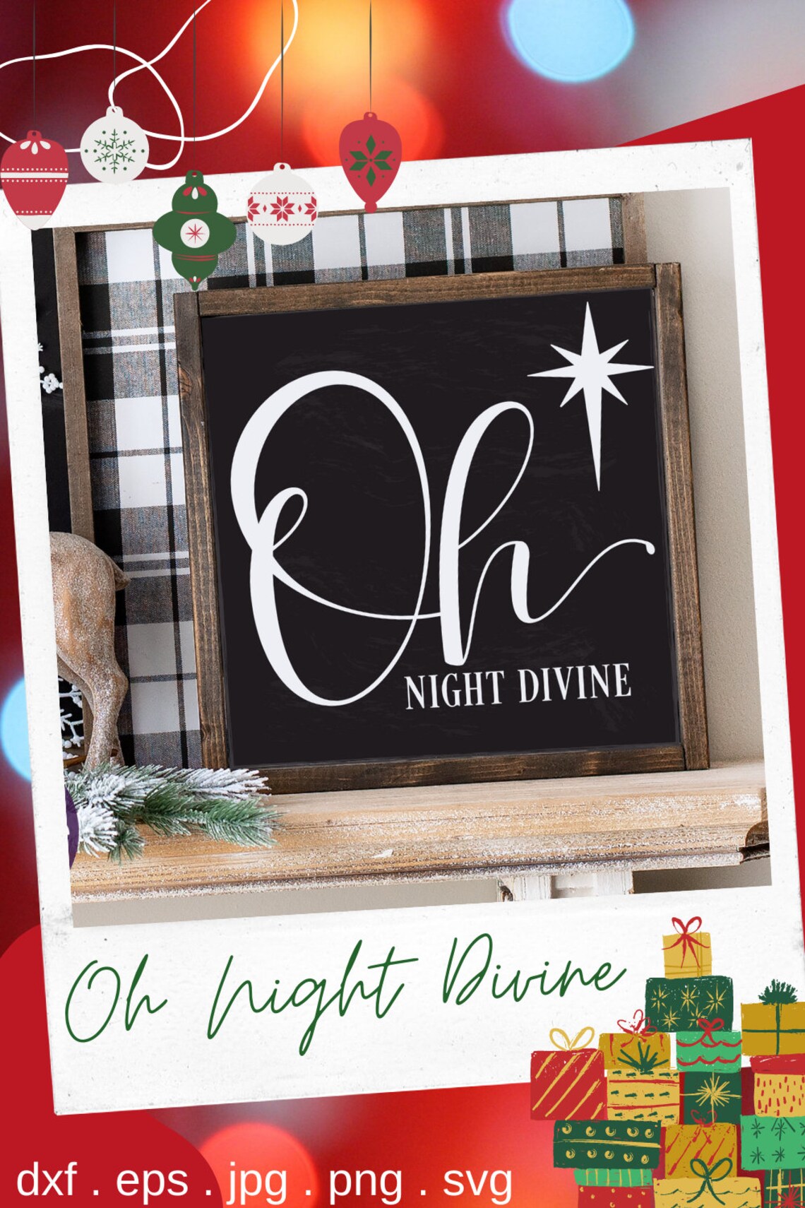 Oh Night Divine SVG, PNG, Christmas Sign Svg, Christian Christmas Svg ...