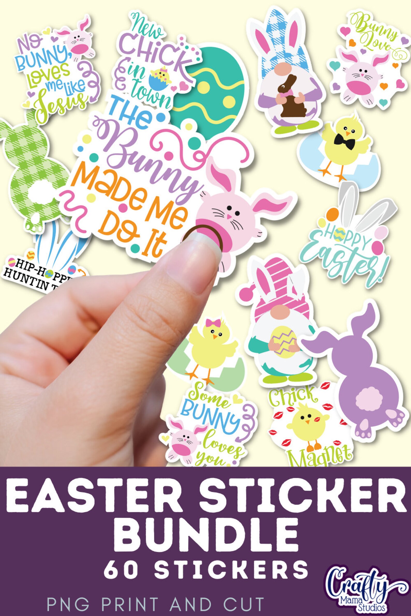 Easter Printable Stickers Easter Png Files Print And Cut | Etsy