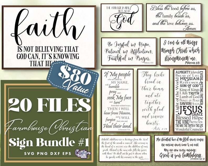 Farmhouse Christian Svg Bundle Faith Svg Christian Sign Svg - Etsy