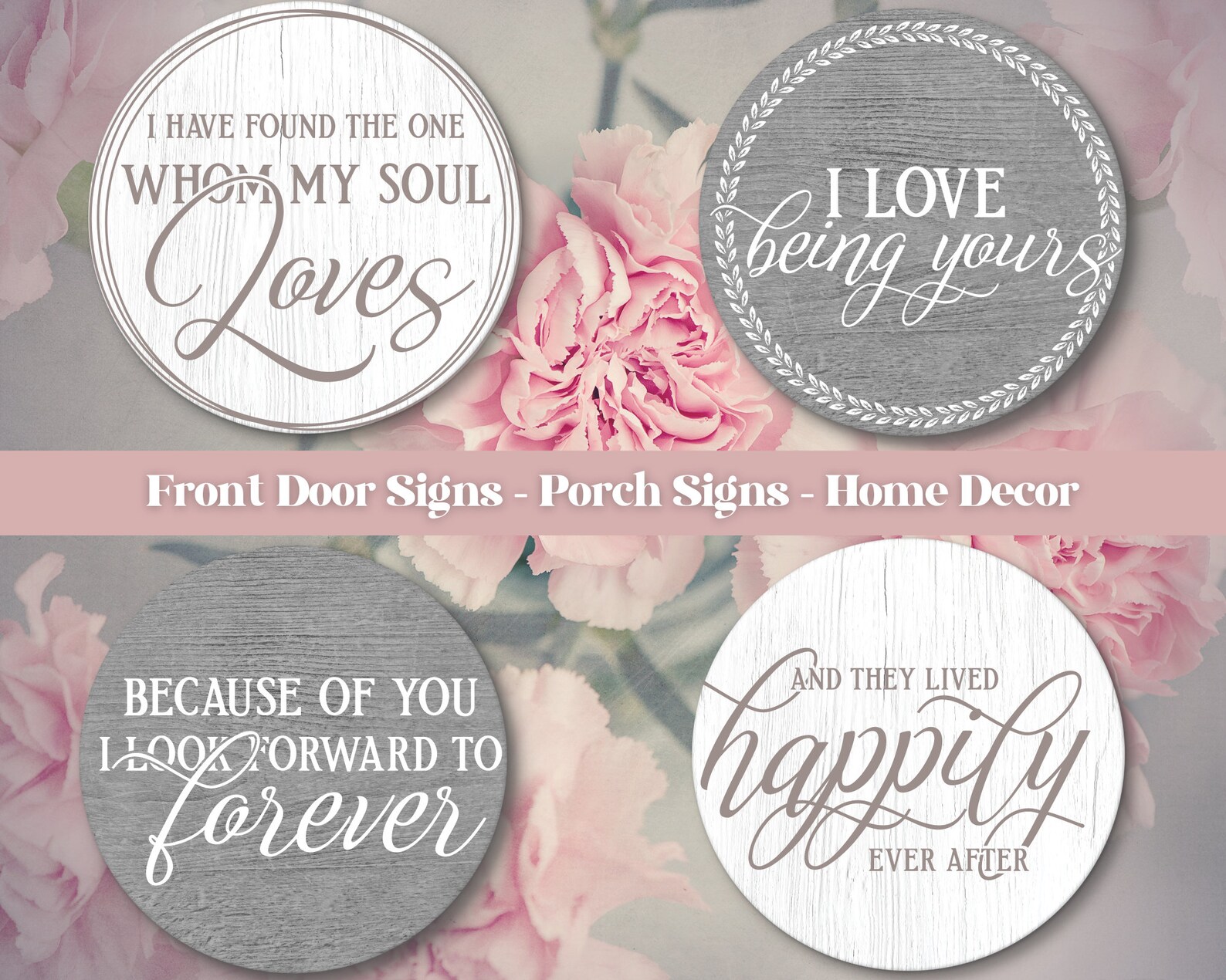 Round Love Svg Bundle Love Door Hanger Svg Wedding Svg Love - Etsy
